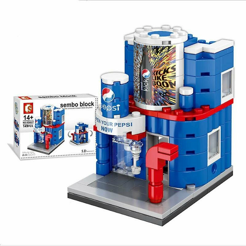 Городская улица Pepsi Store Building Block Модель Игрушка Дети Мини Подарок, Copoz (Синий)