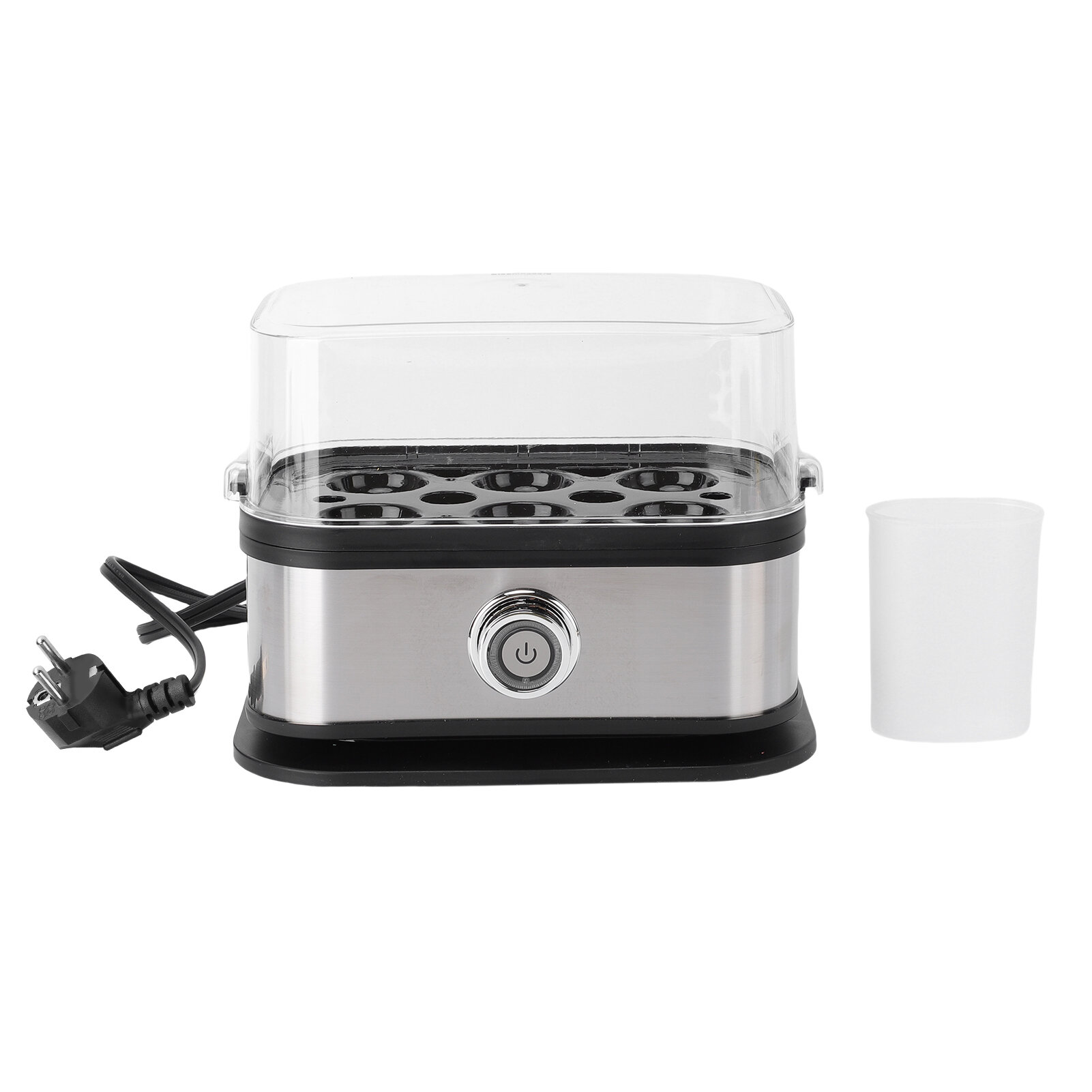 Быстрая яйцеварка, емкость 6 яиц, нержавеющая сталь, умная машина для приготовления вареных яиц для дома, общежития, офиса, вилка европейского стандарта, 220 В