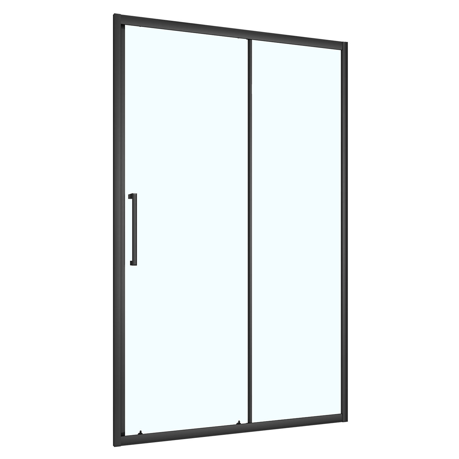 Душевая дверь Loranto 110x190 раздвижная, универсальная, прозрачное стекло 6 мм, профиль черный матовый (CS-AB03B-110)