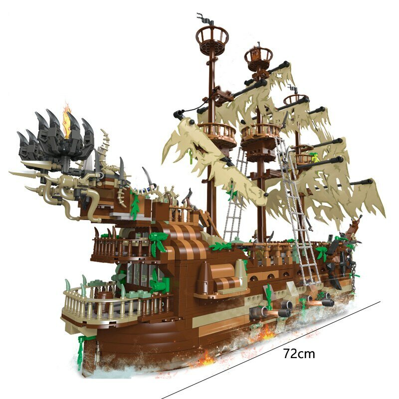 Летающий голландский 35002 MoC Призрак пиратский корабль творческий 2252pcs строительный блок кирпич игрушка дети день рождения подарок набор блок (коричневый)