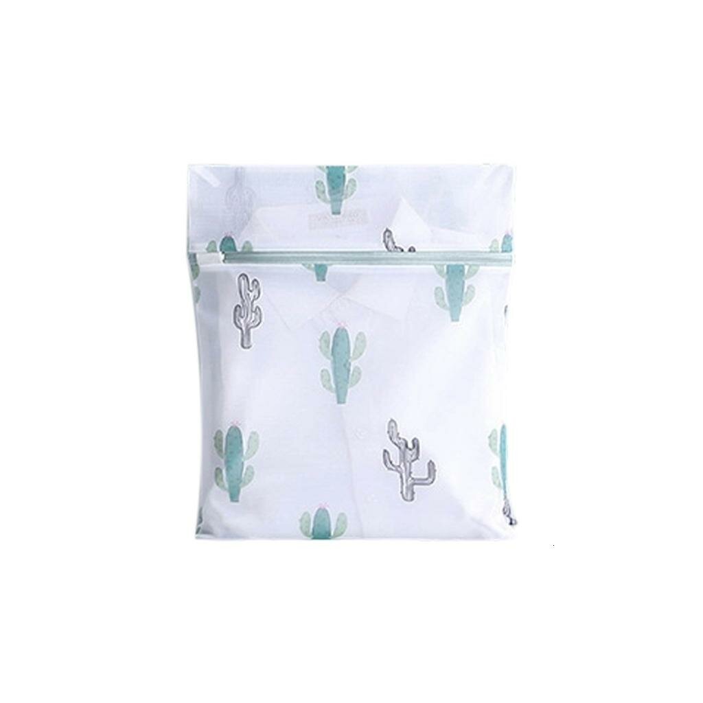 Сетчатый мешок для стирки из полиэстера с застежкой, Кактус