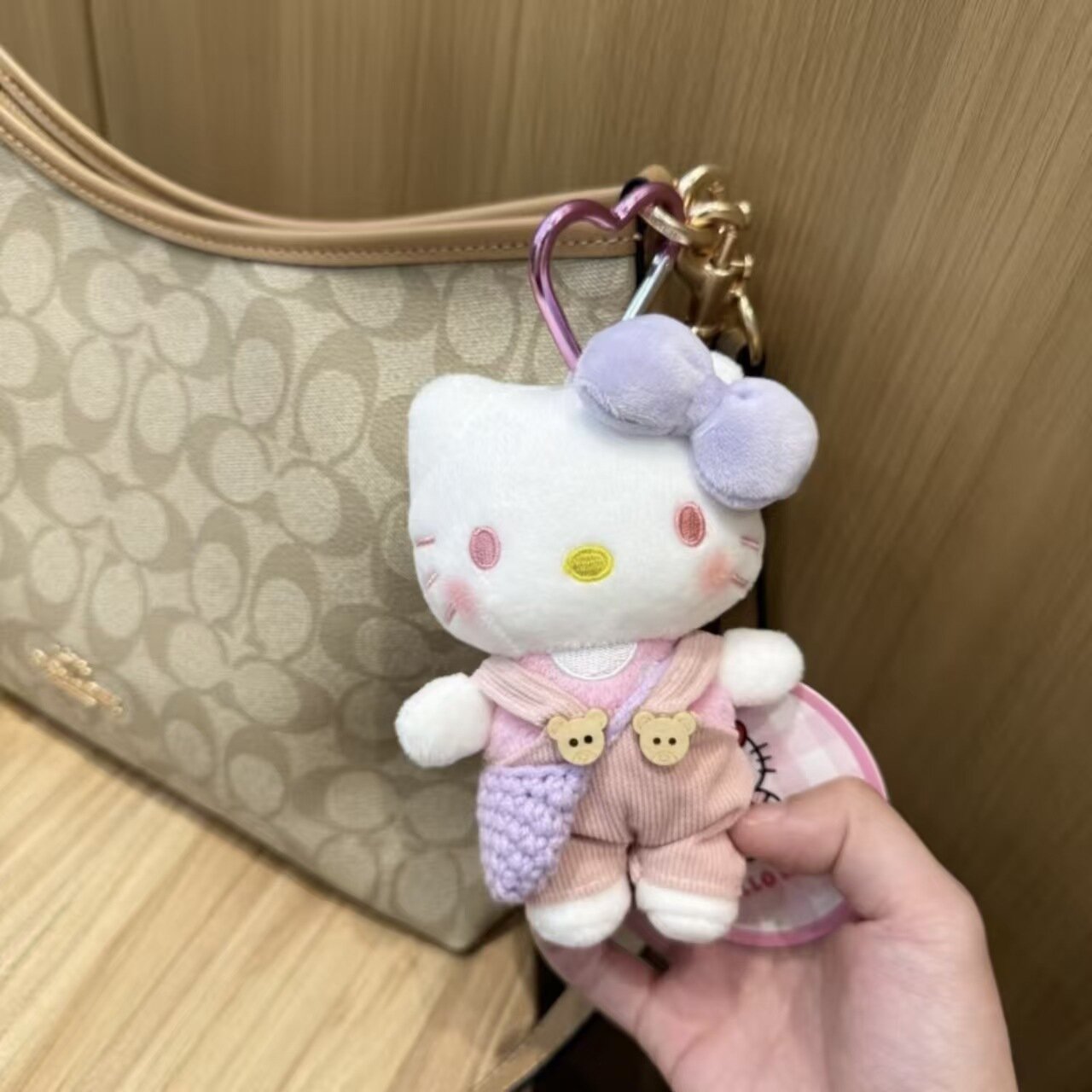 Подлинные аксессуары Hello Kitty Sanrio, подвеска для сумки, плюшевая кукла, брелок, украшение для рюкзака, игрушка для декора