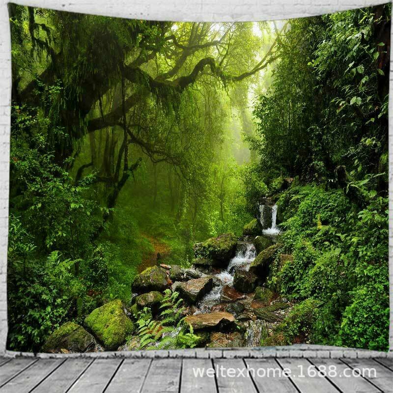 Трансграничная Амазонка трансграничный лесной водопад висит фон настенная ткань для мальчиков и девочек общежитие