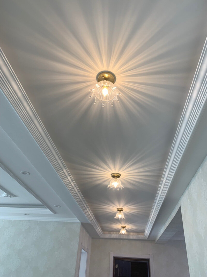 Французский стиль, латунный винтажный кристаллический маленький подвесной светильник для прихожей, коридора, балкона, прикроватной тумбы, прихожей, барной стойки, стеклянный подвесной светильник