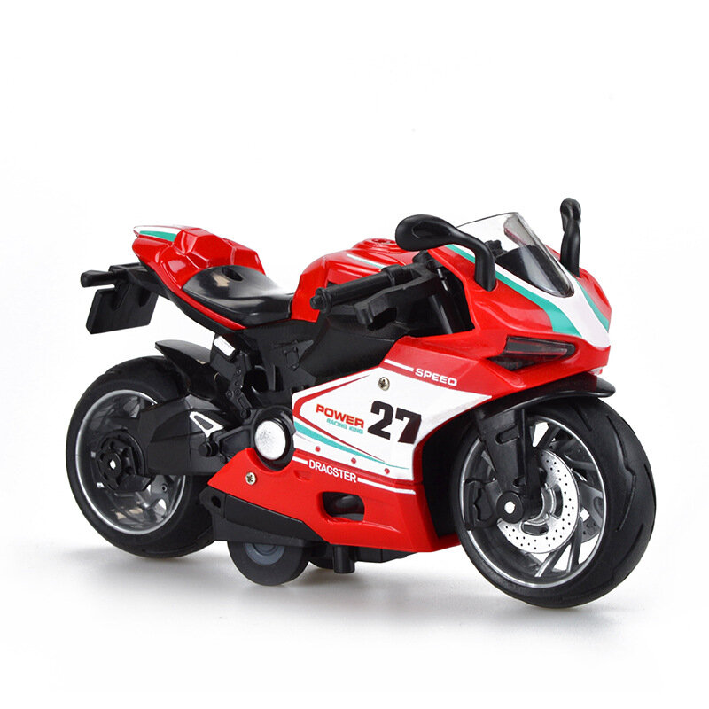 2026 Новейшая кросс-бордерная модель мотоцикла из сплава, детская игрушка с откатом, металлическая модель Ducati, гоночный уличный автомобиль для мальчиков