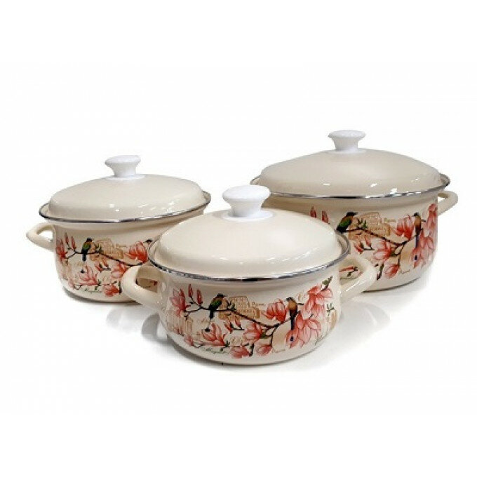 Набор посуды эмаль 3ПР КРУИЗ-1 сфер (2л,3л,4л) КМЗ