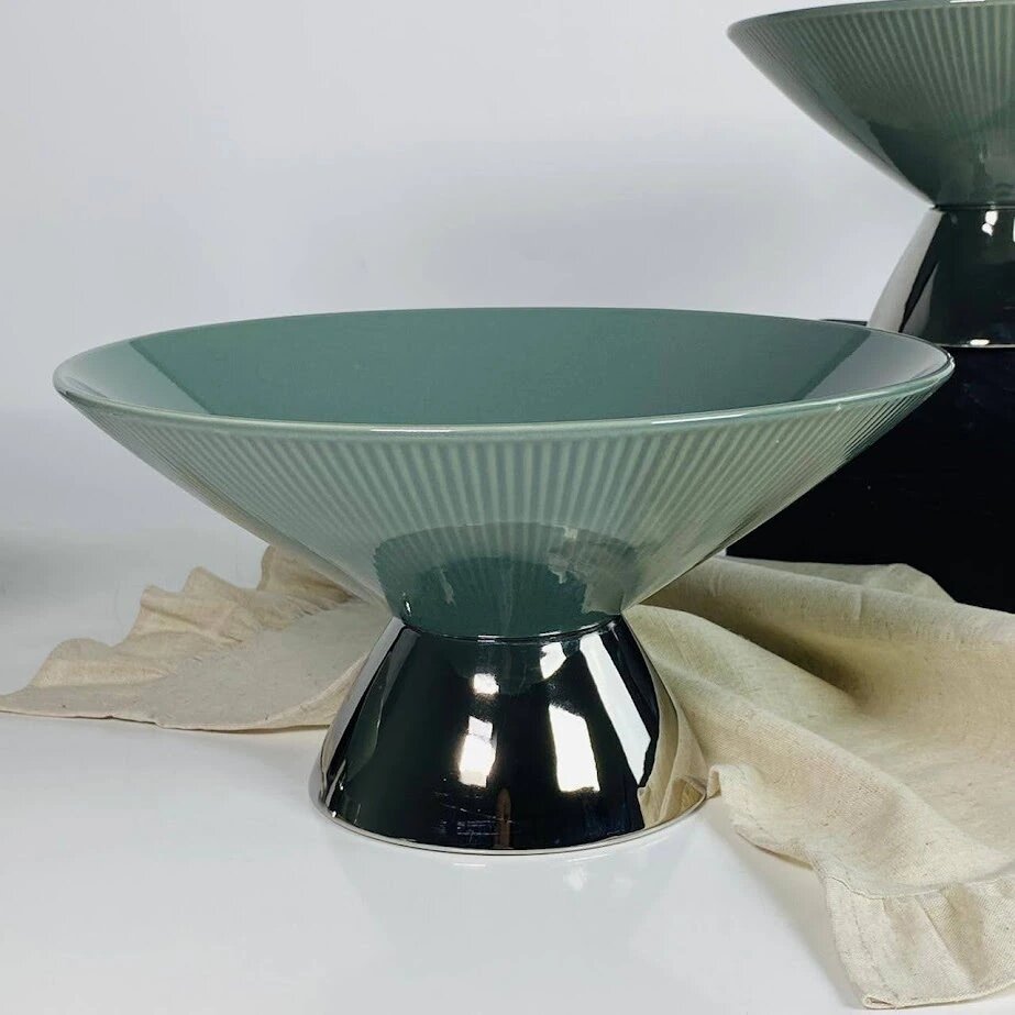 Фруктовница 27х14см на ножке MULTICOLOR Фарфор 163-017 118-163-017