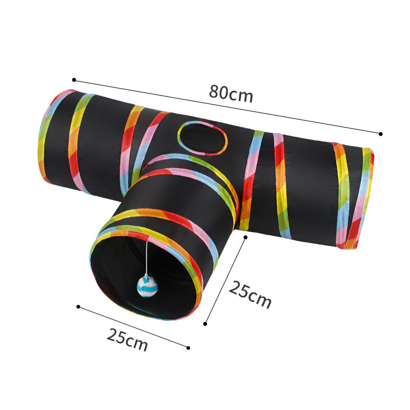 Производитель в наличии с звуковой бумагой, складной туннель для кошек, трехсторонний игрушечный туннель, ведро для кошек, канал для домашних животных, для собак на улице