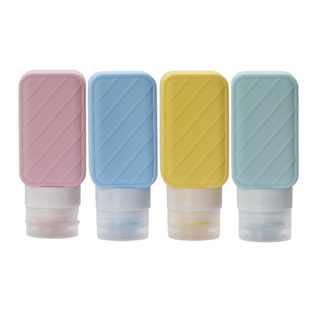 Набор Дорожных Флаконов Из 4 шт Силиконовые Флаконы Для Косметики Многофункциональные Маленькие Флакончики Для Туалетных Принадлежностей Дорожные Контейнеры