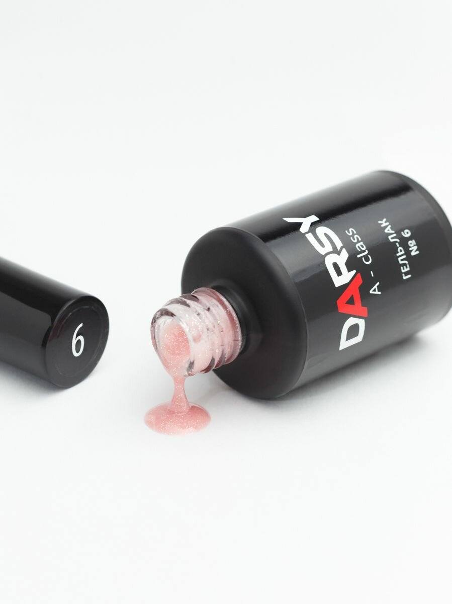 Гель-лак № 6 розовый с шиммером, 8 мл