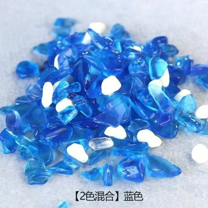 Основа для ландшафтного дизайна аквариума, нерегулярные стеклянные частицы, гидропонная поверхность для растений, ручная работа, креативные смешанные цветные стеклянные частицы