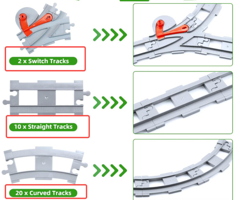 Совместимый с LEGO набор из 32 элементов железнодорожных аксессуаров для моделей поездов