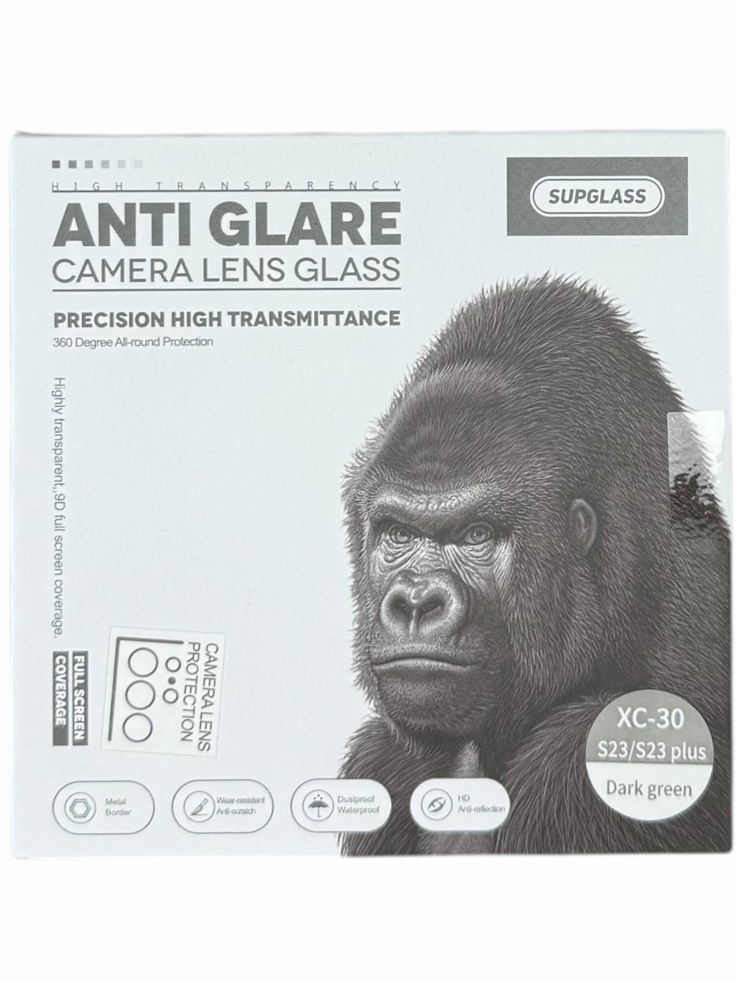 Защитные Линзы KONG на камеру для телефона Samsung Galaxy S23 / S23 Plus, цвет Dark Green, из алюминиевого сплава, camera lens