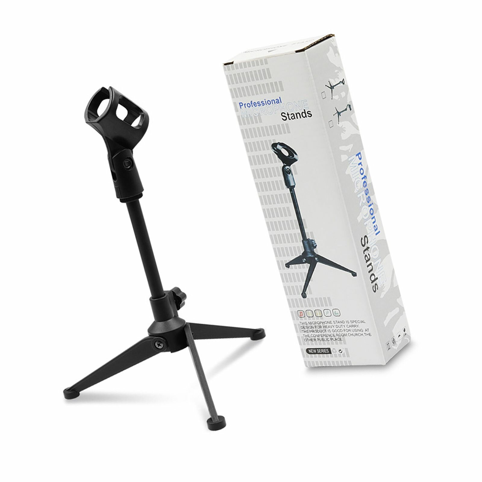 Портативная подставка для микрофона с гибким кронштейном и надежным зажимом микрофонов 30-40 мм