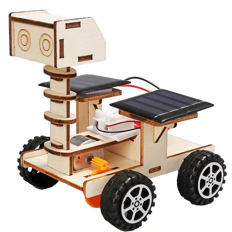 Солнечная-powered DIY луноход модельный набор, STEM образовательный научный проект для детей, простая сборка