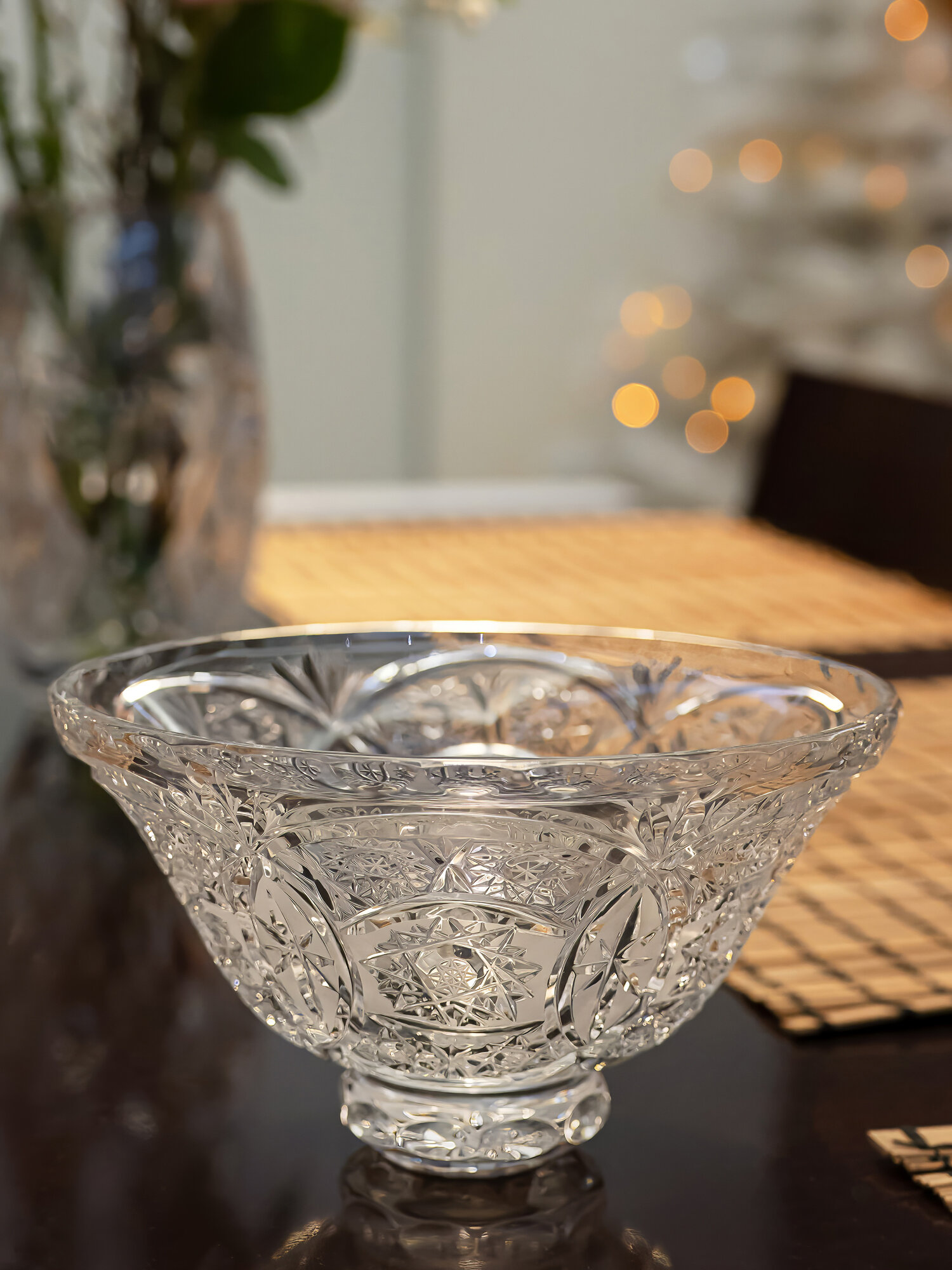 Ваза хрустальная для сервировки стола, для фруктов, Неман 9341/2 1100/40