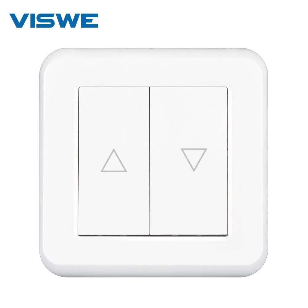 Выключатель рольставней вверх-вниз, Пластиковая рама 82*82 мм, белый