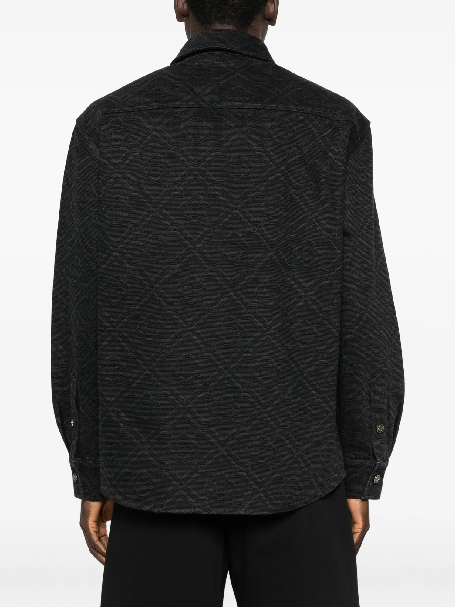 Рубашка Casablanca Monogram denim shirt, размер L, черный — фото 1