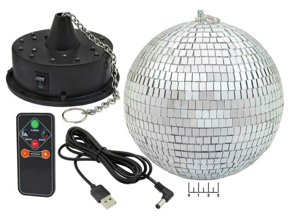 Светодинамическая установка шар зеркальный 20см 18LED 3*AA Сигнал