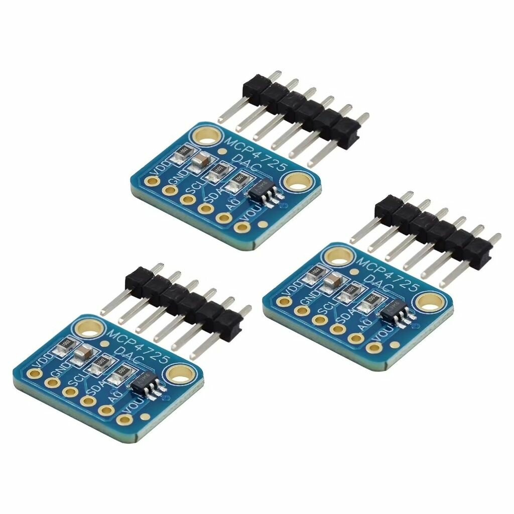 (3 комплекта) Плата разветвителя MCP4725 с 12-битным интерфейсом DAC I2C