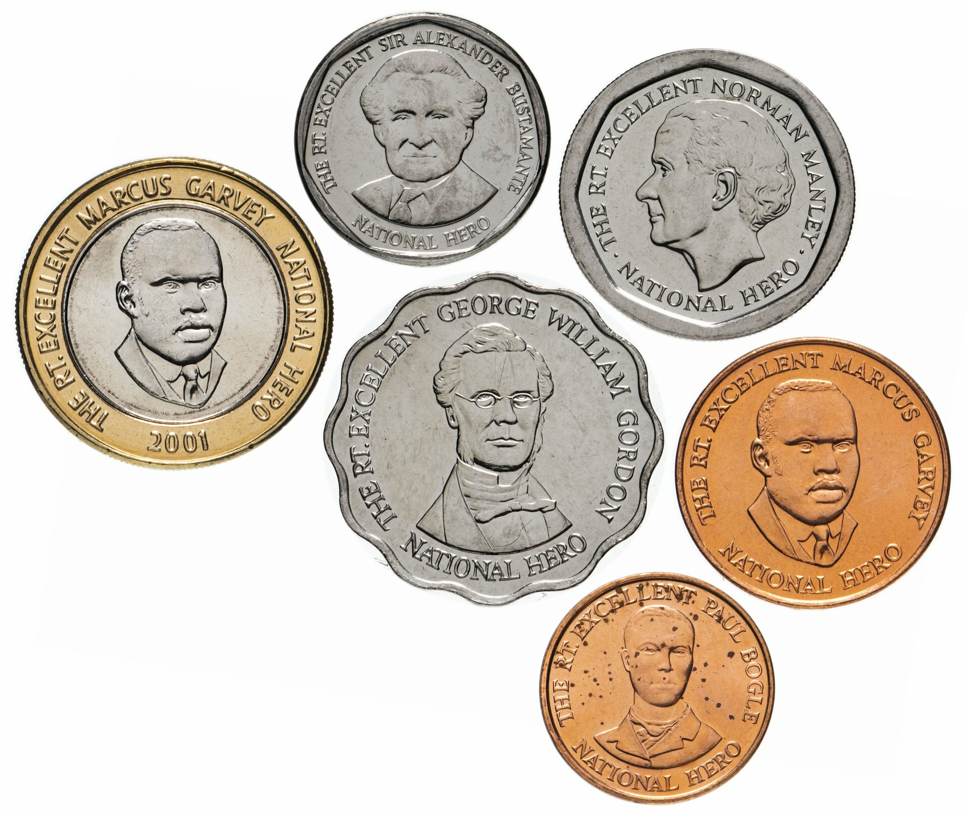 Ямайка набор монет 1996-2008 6 штук, Другой, в сохранности XF-UNC
