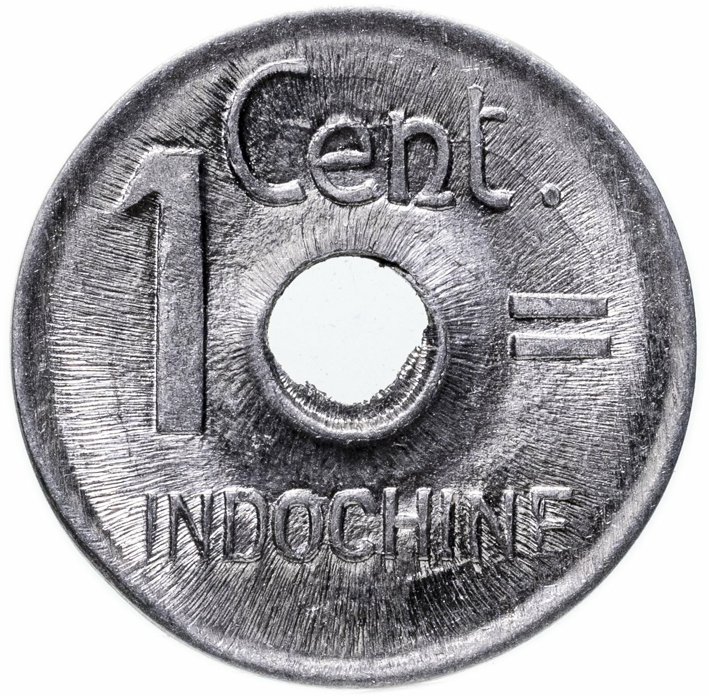 Французский Индокитай 1 сантим centime 1943, Алюминий, в сохранности AU-UNC
