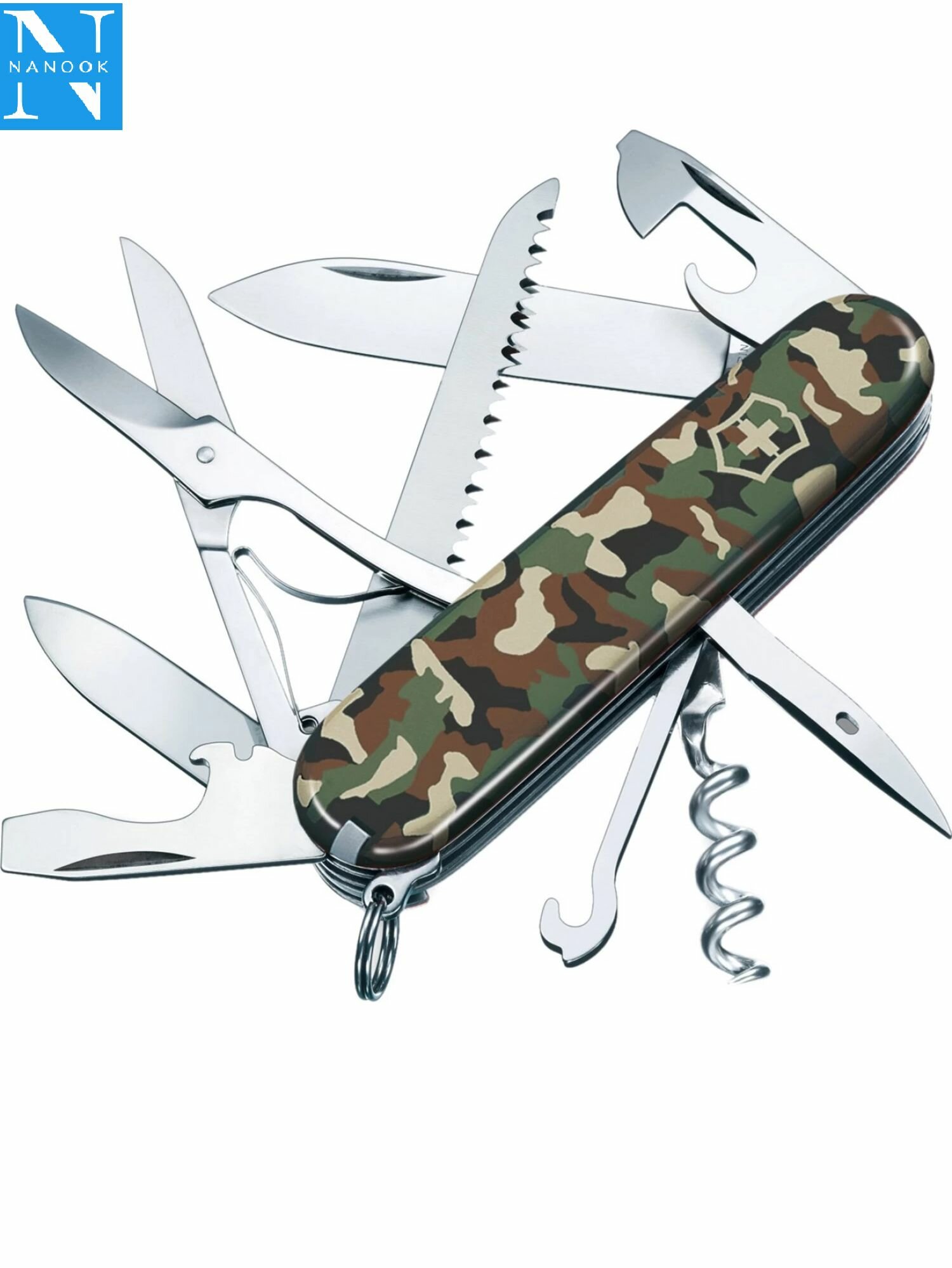 Нож перочинный VICTORINOX Huntsman 1.3713.94, 91 мм, 15 функций, камуфляж