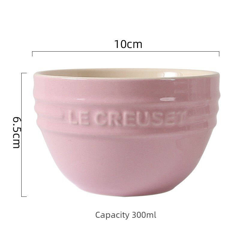 LECREUSET 10см эмалированная детская тарелка для завтрака с подглазурной росписью, цвет Шифоновый розовый