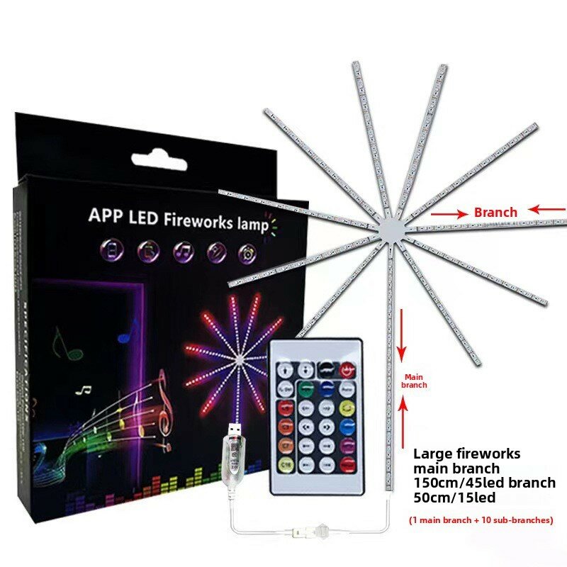 Светодиодная цветнаяrgb лента с датчиком звука и пультом для вечеринок праздников и развлечений 1 5м