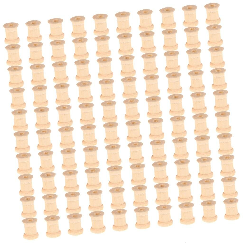 Пустые деревянные шпульки для шитья, 100 шт, маленькая катушка