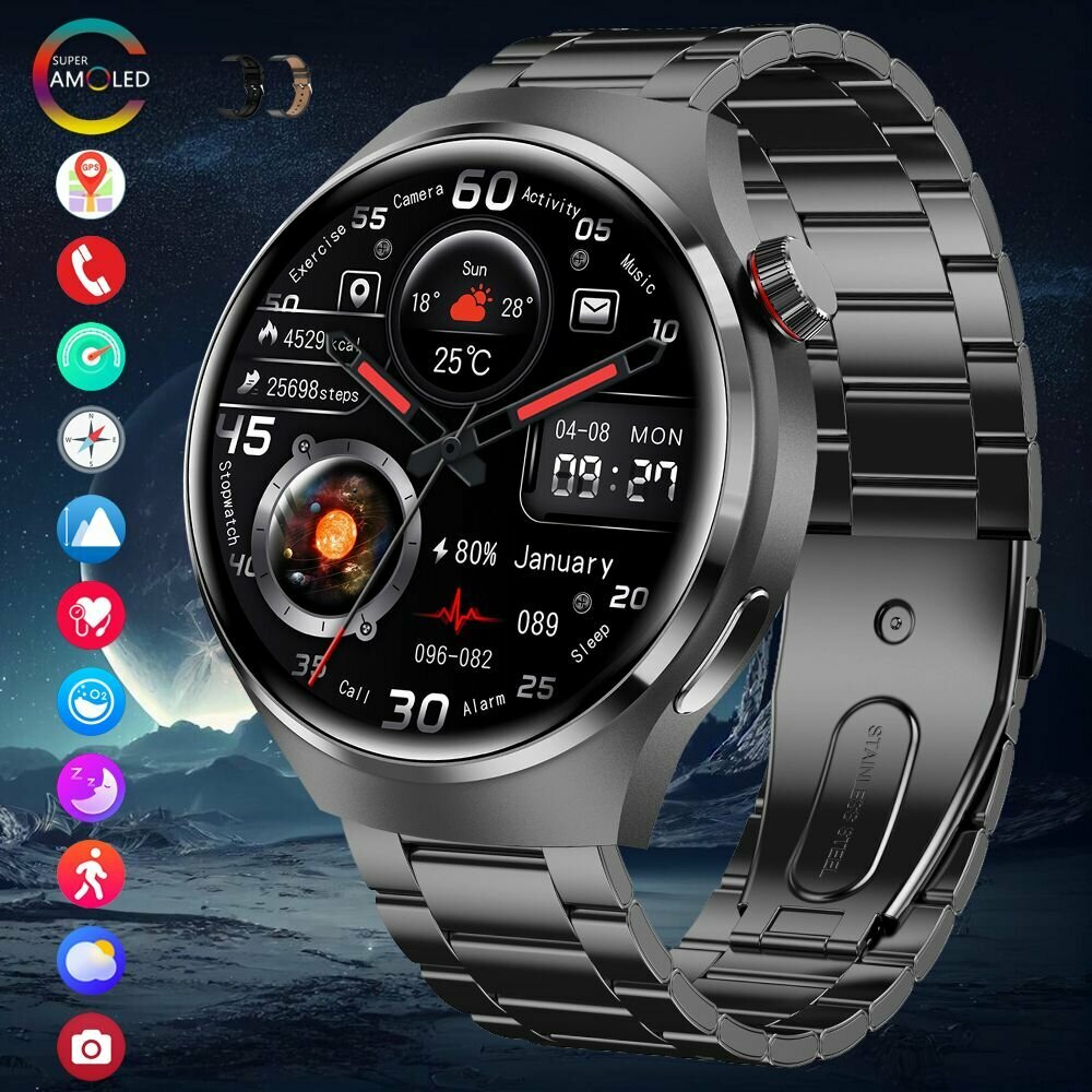 Умные часы для мужчин, Мужские наручные часы, GPS-трекер, аккумулятор 300 мАч, сверхдлинный режим ожидания, компас, Bluetooth-вызов