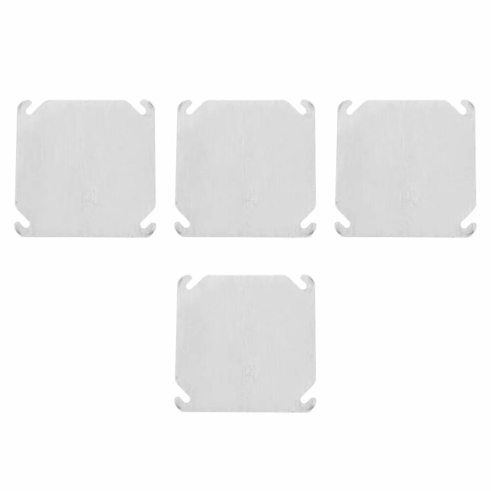 Квадратная заглушка из нержавеющей стали серебристого цвета для электрических розеток, комплект из 4 штук, универсальная