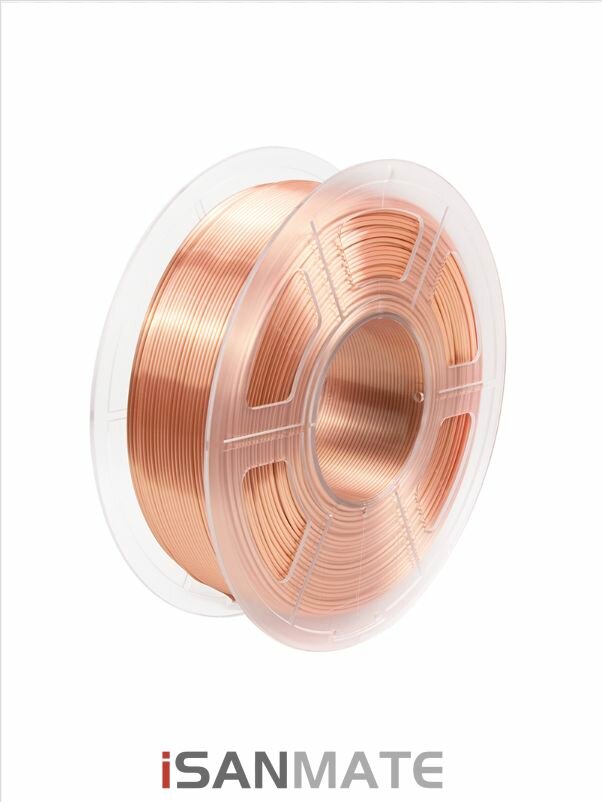 PLA пластик для 3D принтера iSANMATE PLA Silk Rose Gold, шёлковый, розовое золото, филамент 1 кг