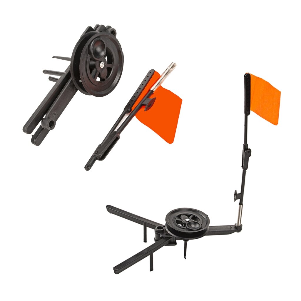 2 флага для зимней рыбалки подледной рыбалки черный складной треугольник Дяоюйтай