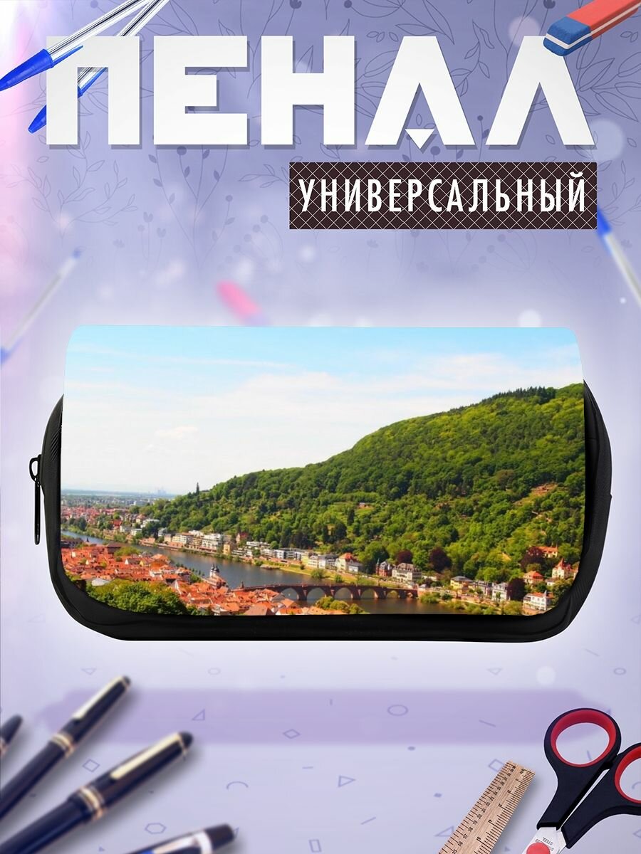 Школьный пенал река Некар пейзаж