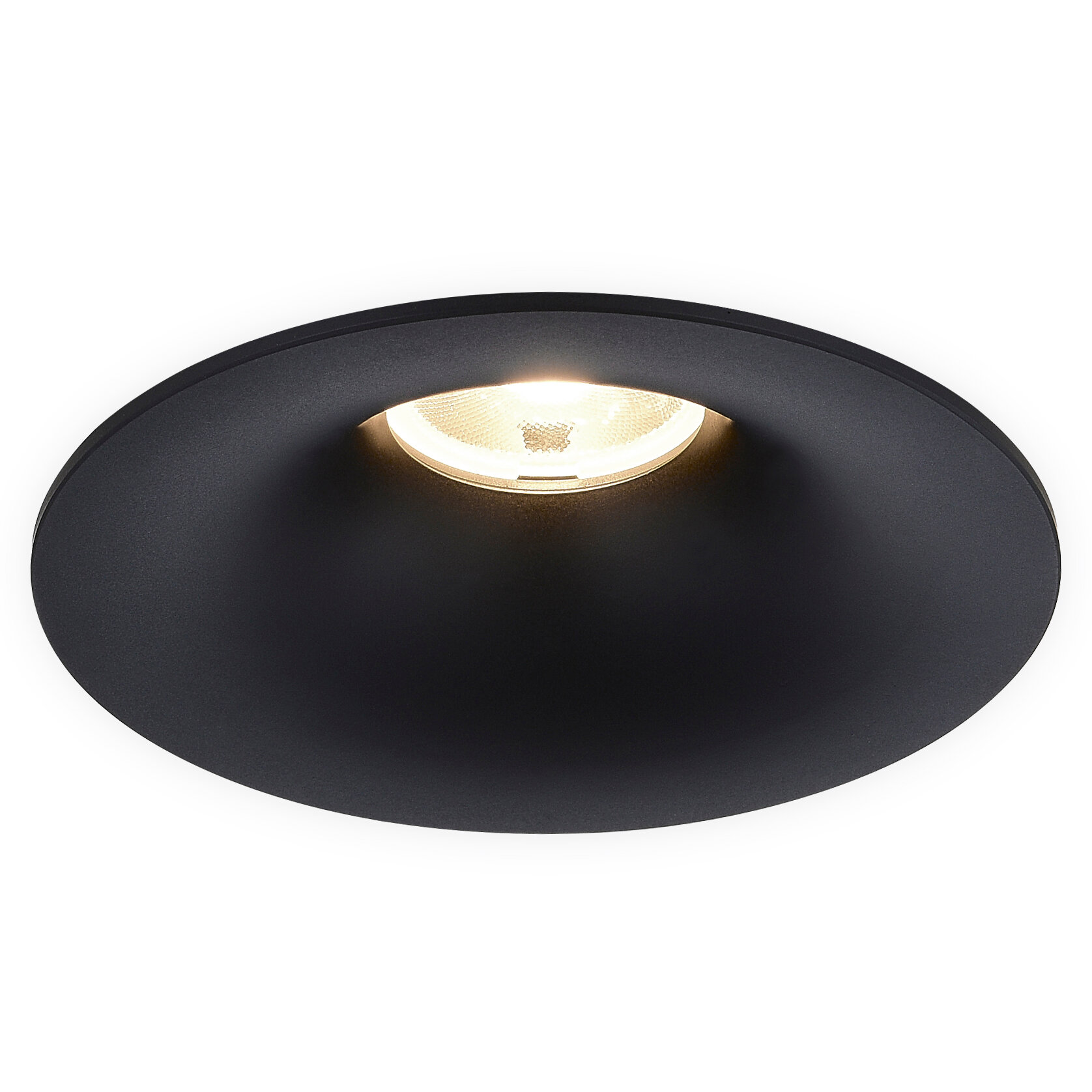 Светильник встраиваемый LED 12Вт 4000К IP20 D103хH65мм 24° Ra>90, черный, корпус из алюминия, с блоком питания, Donel