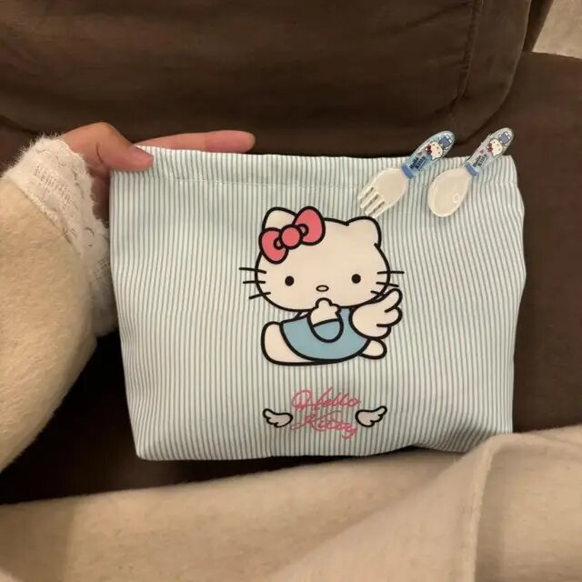 Милая вместительная женская косметичка/сумочка для хранения вещей Sanrio Hello Kitty на молнии, дорожный клатч/сумочка для женщин.