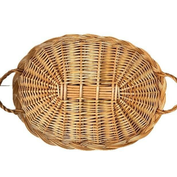 Плетеная корзина для фруктов с ручкой, поднос для хранения, корзина для хранения, деревенский поднос для фруктов,