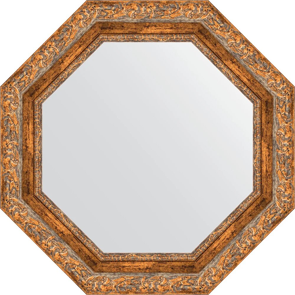 Зеркало EVOFORM в багетной раме - виньетка античная бронза 85 mm (60x60 cm) 7336