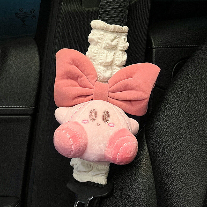 Чехол для плечевого ремня автомобильного сиденья, интернет-знаменитость Кирби, универсальный автомобильный интерьер, анти-удушение, милый защитный чехол для декора