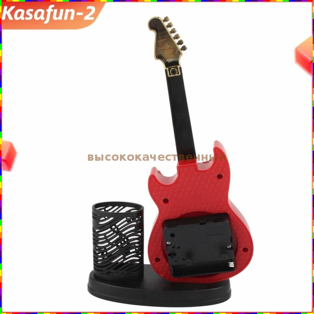 Музыкальные часы-игрушка в форме гитары с устойчивым основанием для стола и учёбы
