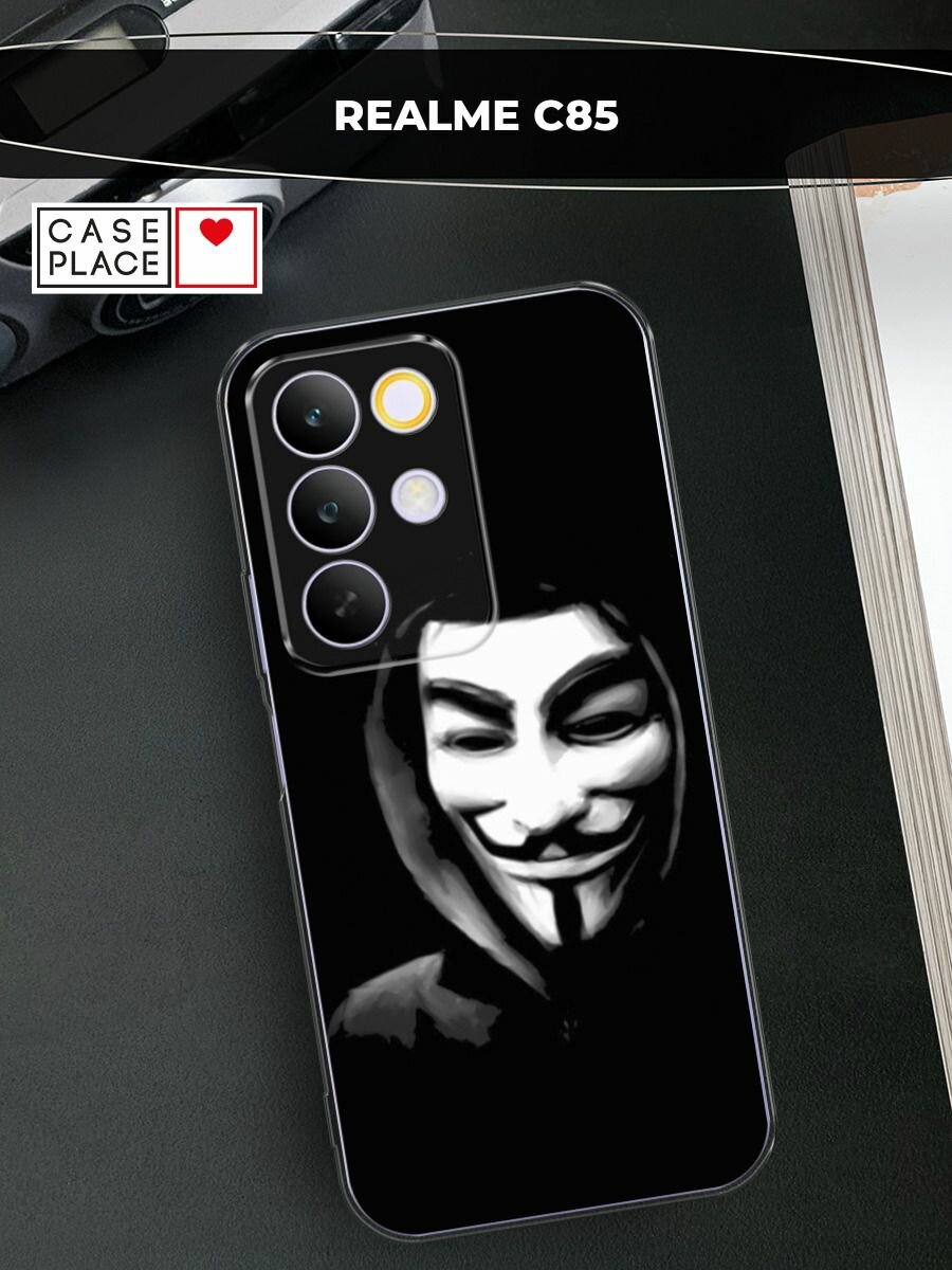 Силиконовый чехол на Realme C85 / Реалми C85 с принтом Анонимус