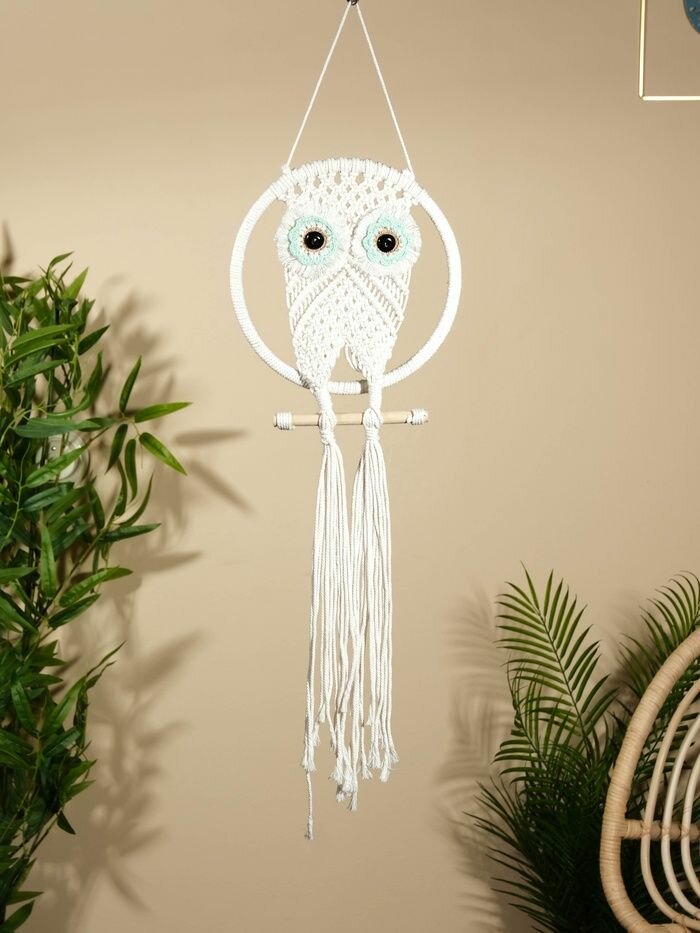 Ловец снов Sima-land "Сова" 22х80 см, голубой, белый