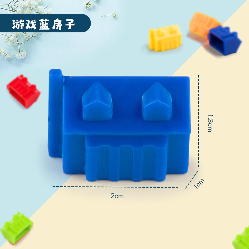 Набор игровых элементов 3D большой домик, синий, 1 шт. для детских настольных игр