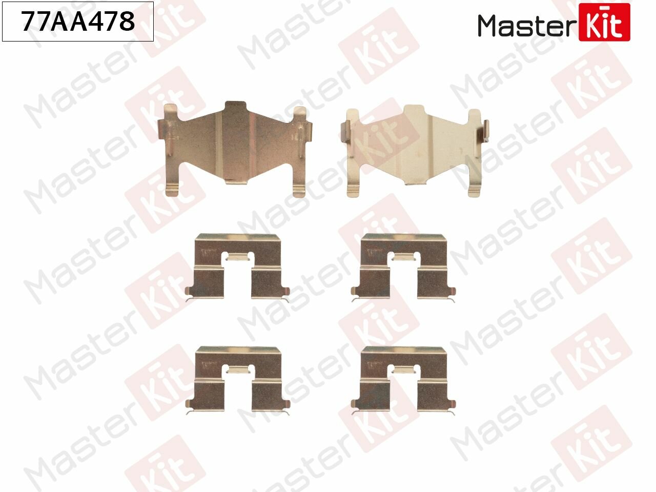 Комплект установочный тормозных колодок Nissan Almera IN15 95-01 MasterKit 77AA478