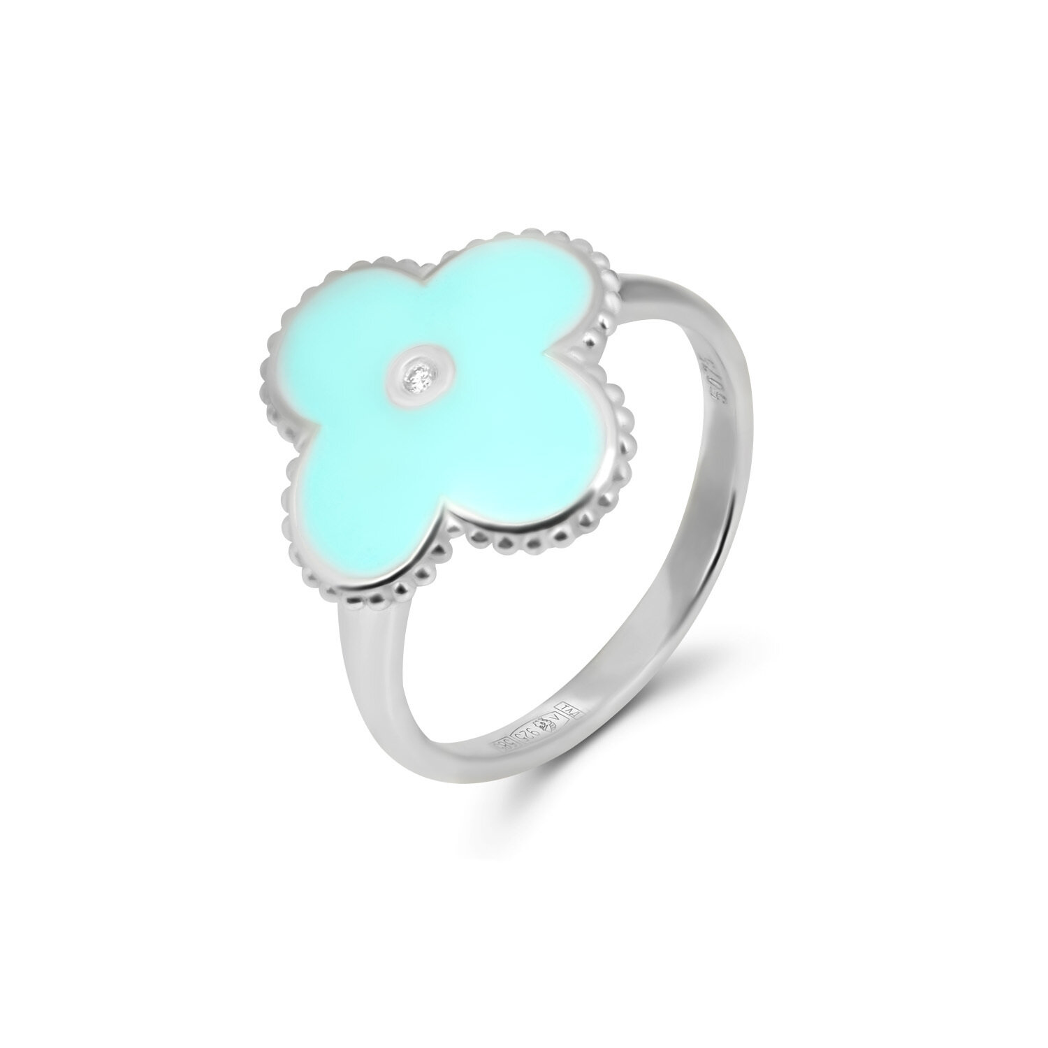 Кольцо, серебро, 925 проба, бриллиант