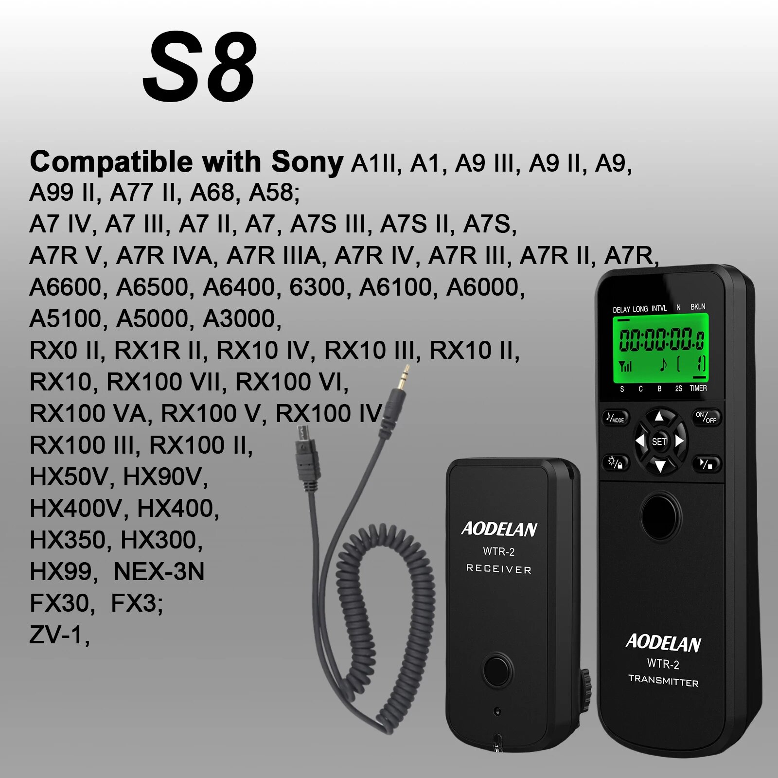 Беспроводной пульт AODELAN WTR-2 с кабелем S8 для Sony
