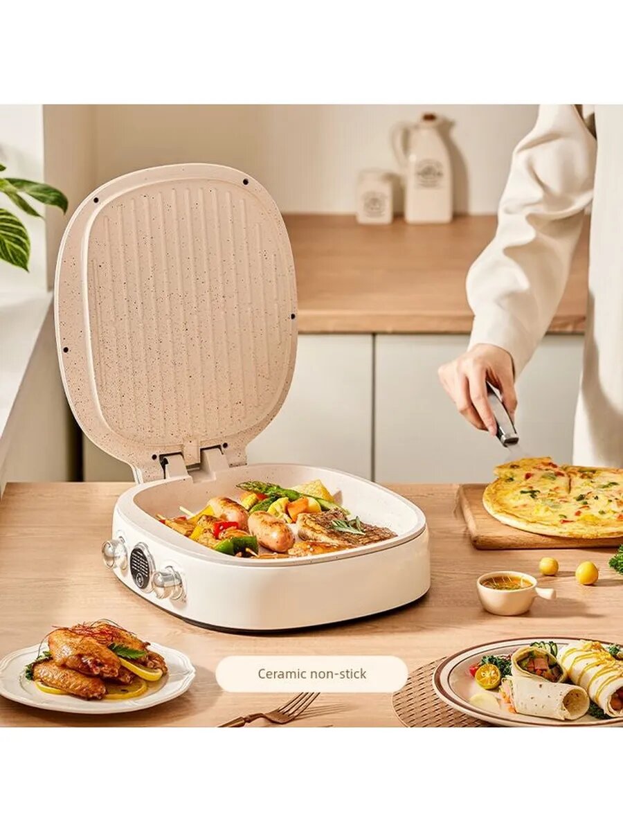 Электросковорода (Двусторонняя, Белая)