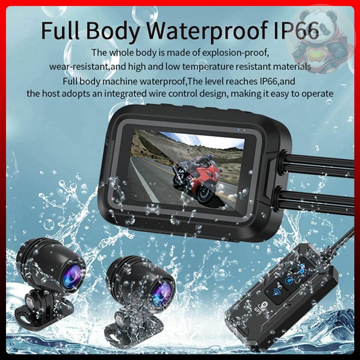 Видеорегистратор Для Мотоцикла V9, Передняя И Задняя Камера Wi-Fi 1080P A-