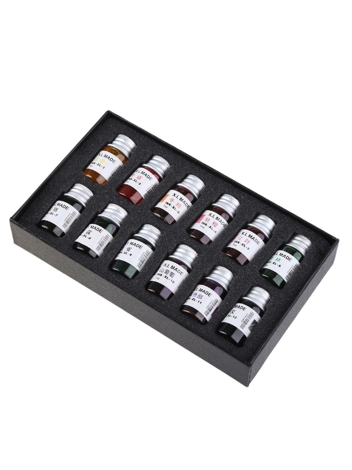 12 Цветов чернил для каллиграфической ручки 12 Чернил Constellation Gold Powder Glass Dip Pen Ink